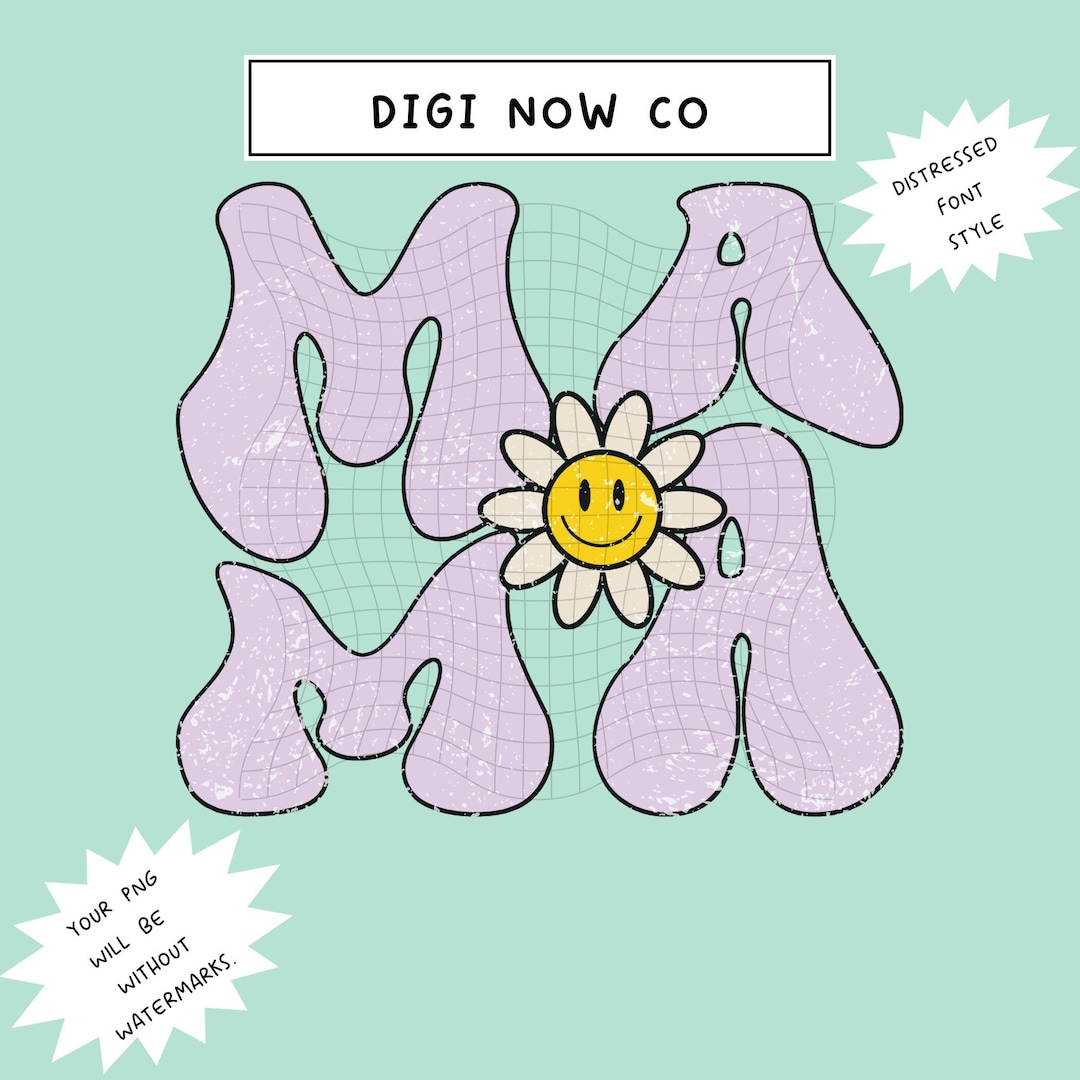 Trendy Mama PNG Mother's Day Png Wavy Mama Text Design Mom - Etsy