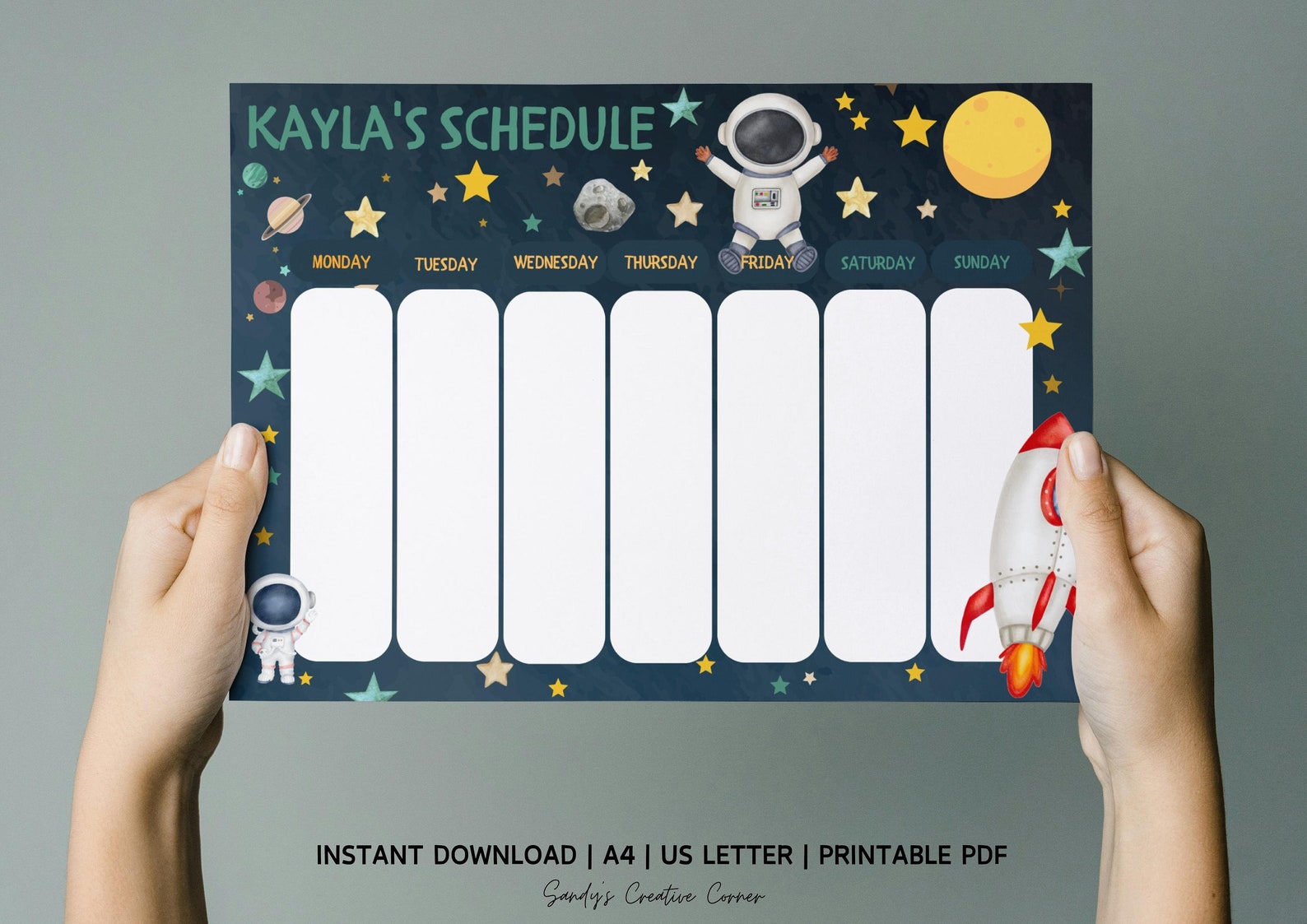 Customizable Printable Weekly Calendar for Kids, Kids Weekly Routine ...
