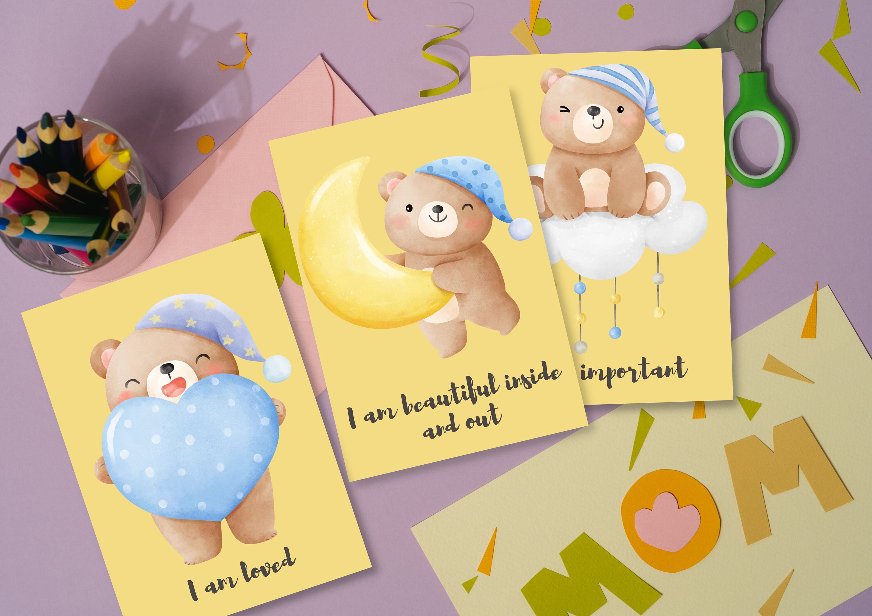 Printable Kids Positive Affirmation Flashcards, Cute Affirmations for Toddlers, Preschool Kids ...