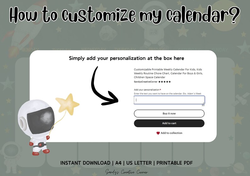 Customizable Printable Weekly Calendar for Kids, Kids Weekly Routine ...