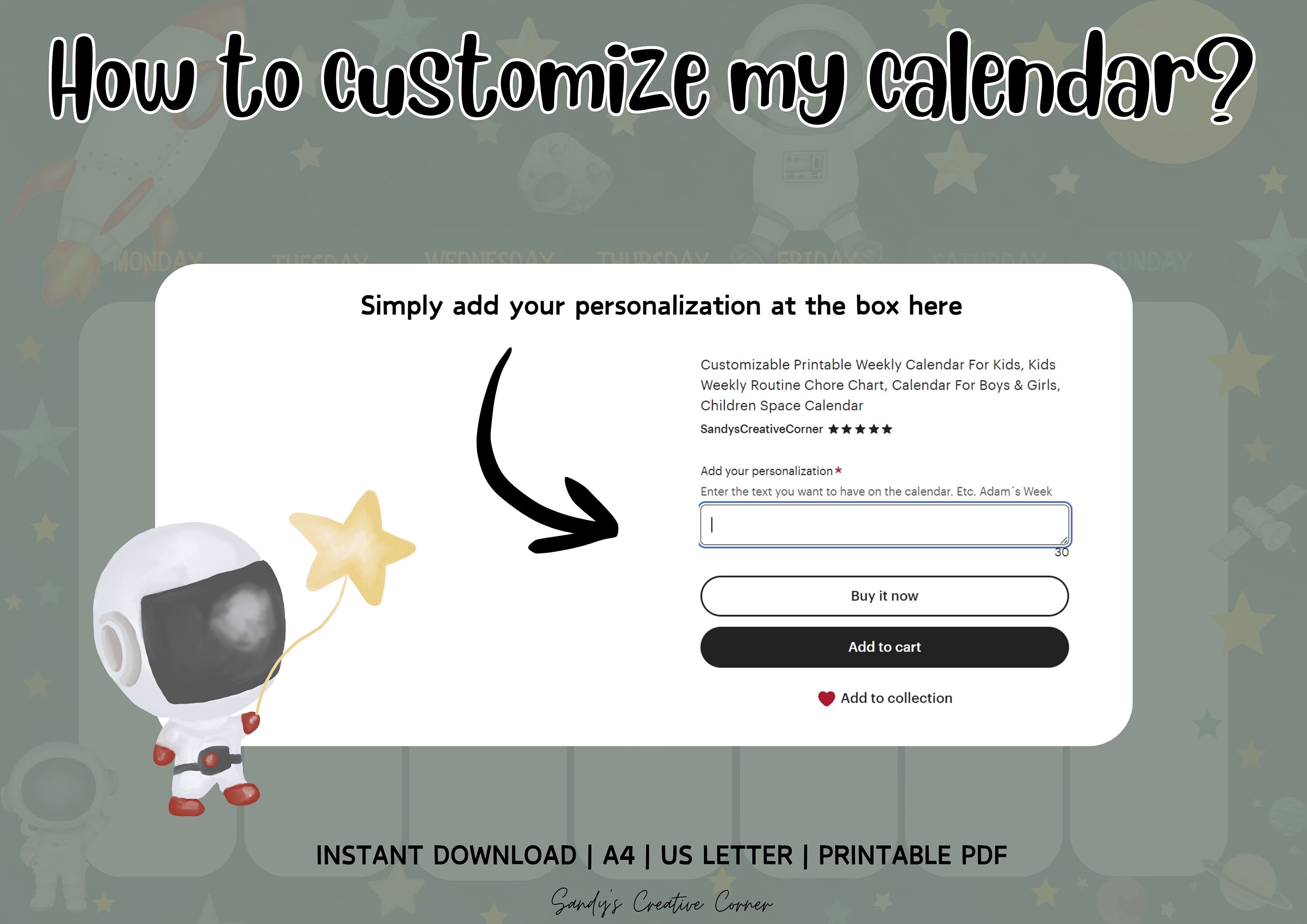 Customizable Printable Weekly Calendar for Kids, Kids Weekly Routine ...