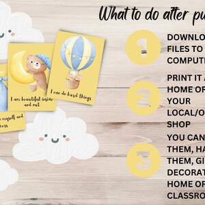 Printable Kids Positive Affirmation Flashcards, Cute Affirmations for ...