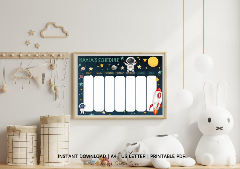 Customizable Printable Weekly Calendar for Kids, Kids Weekly Routine ...