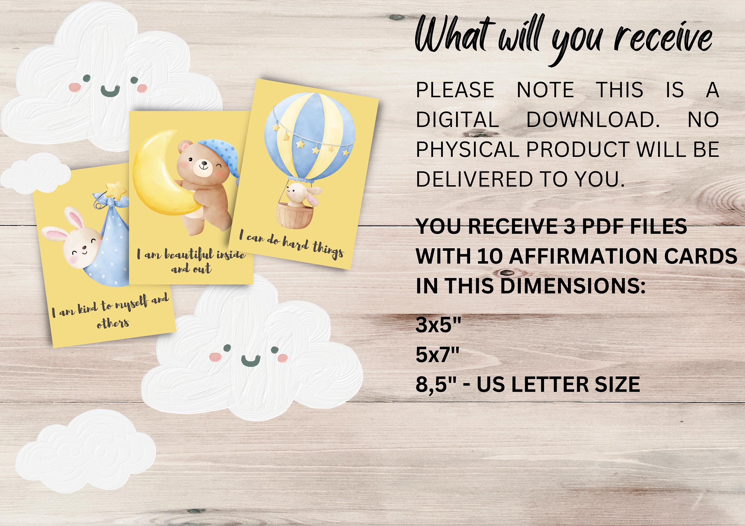 Printable Kids Positive Affirmation Flashcards, Cute Affirmations for ...