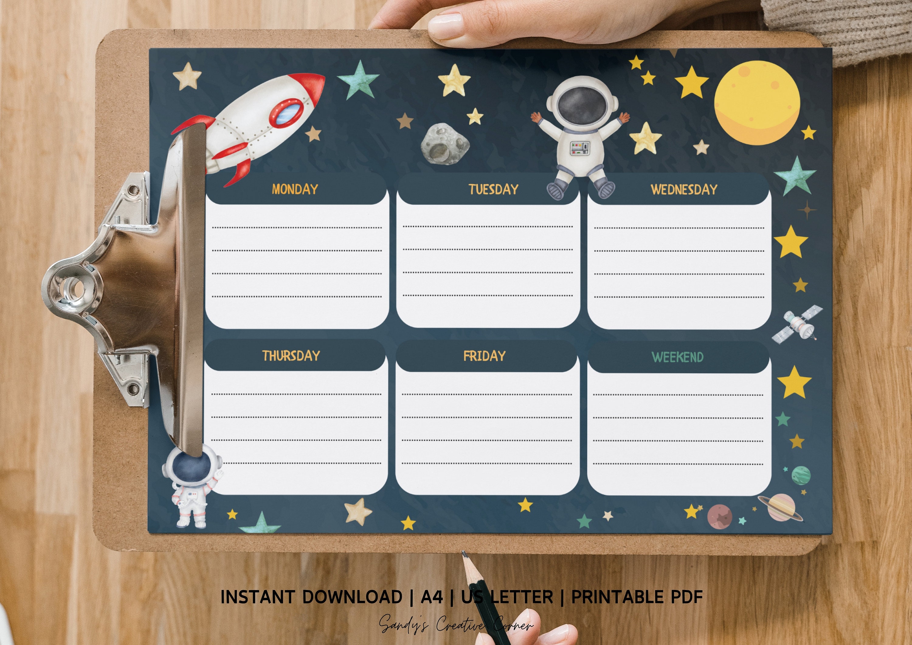 Printable Weekly School Calendar for Kids Kids Weekly Routine - Etsy