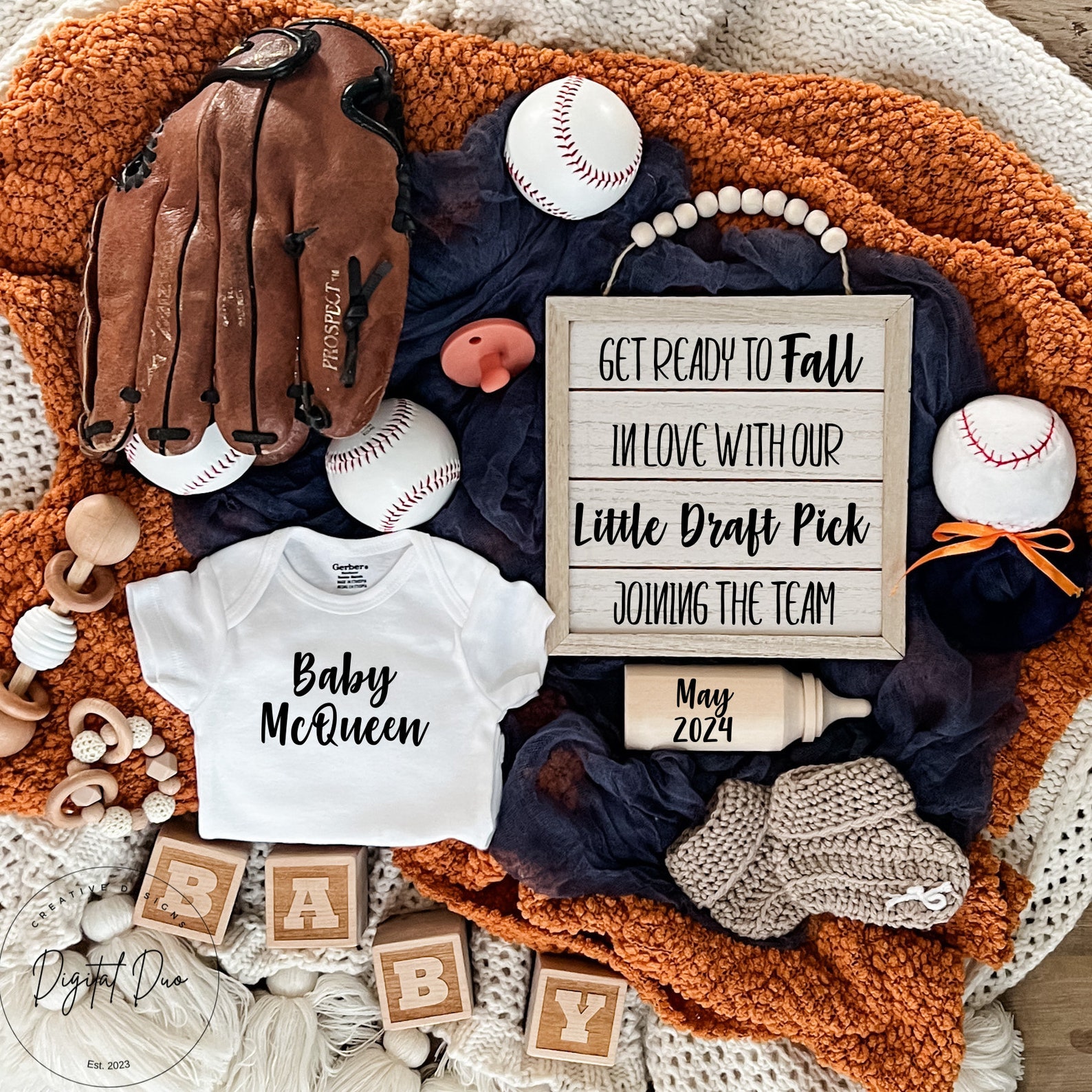 Baseball Pregnancy Announcement: Sports Baby Reveal (digital ...
