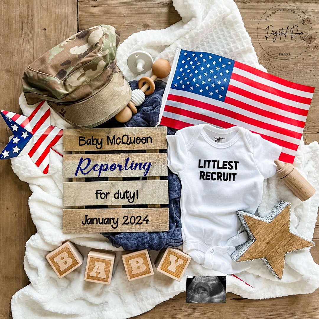 Military Pregnancy Announcement, Digital Baby Announcement, Army ...