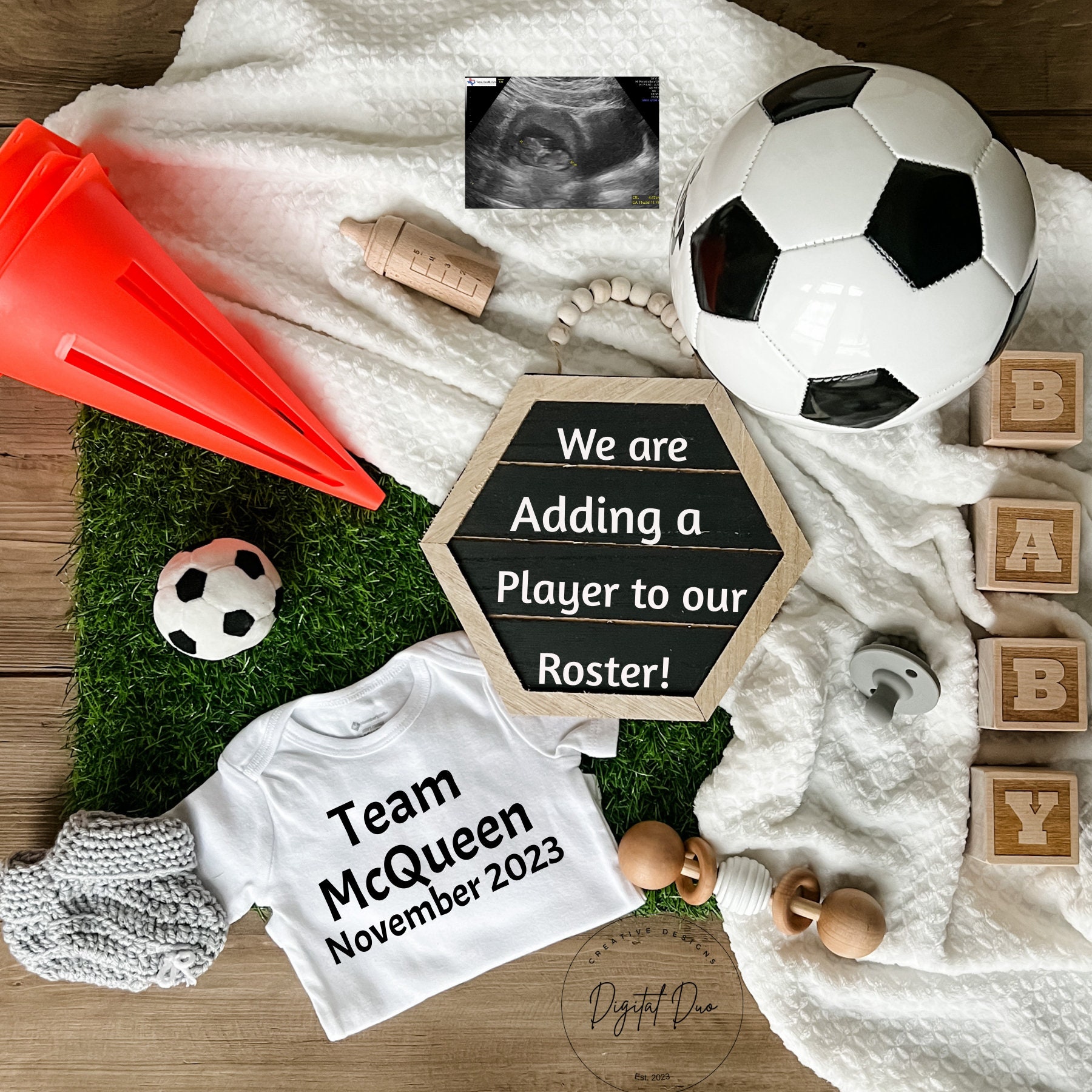 Soccer Pregnancy Announcement: Adding a Player (digital Announcement ...