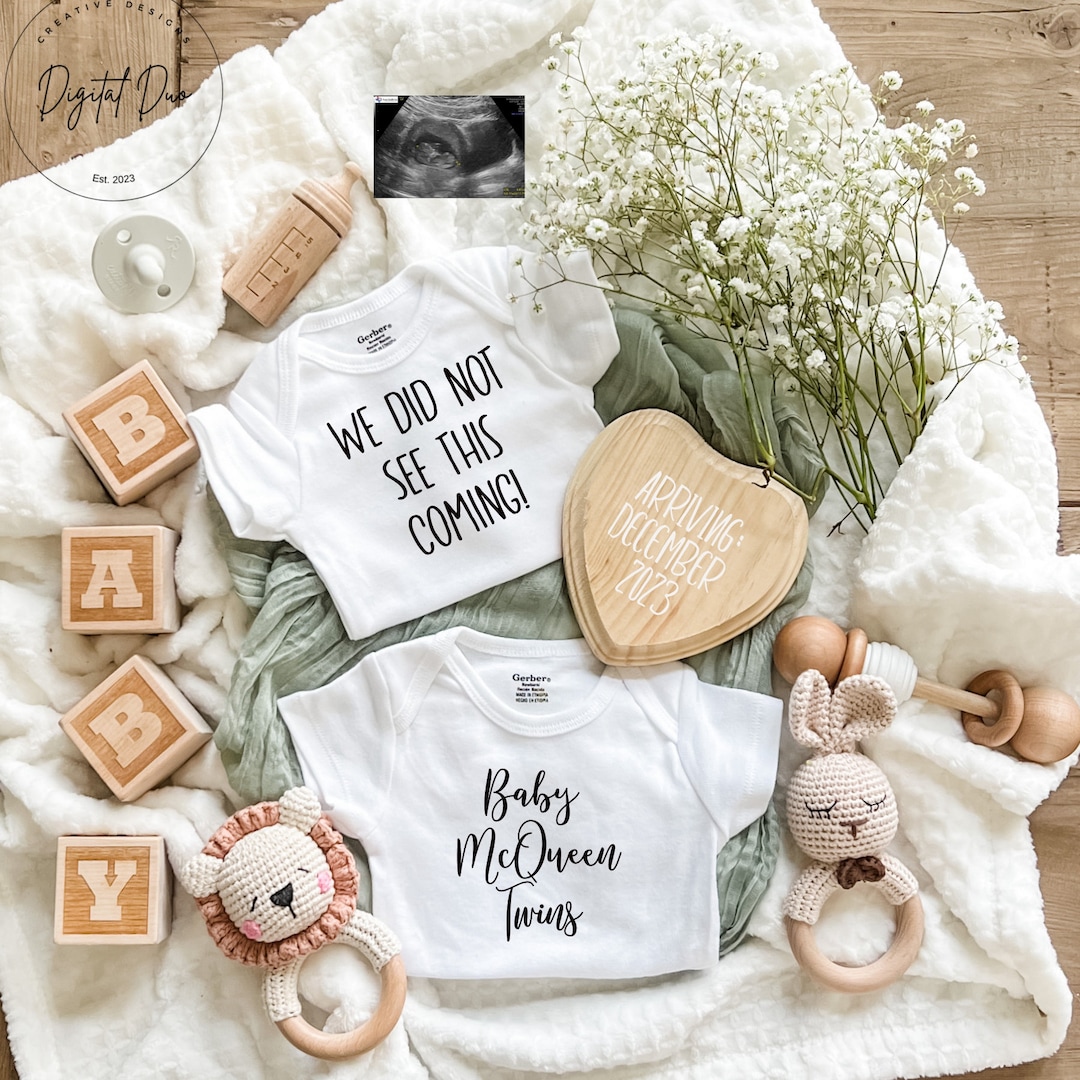 Funny Twin Pregnancy Announcement: Styled Design (digital Download) - Etsy