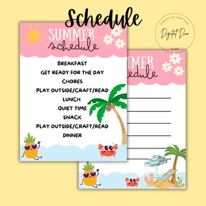 Download Printable Schedule, Sumer Schedule, Printable Schedule Bucket ...