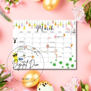 Download Printable March Calendar Weekly Planner Budget Menu Grocery ...