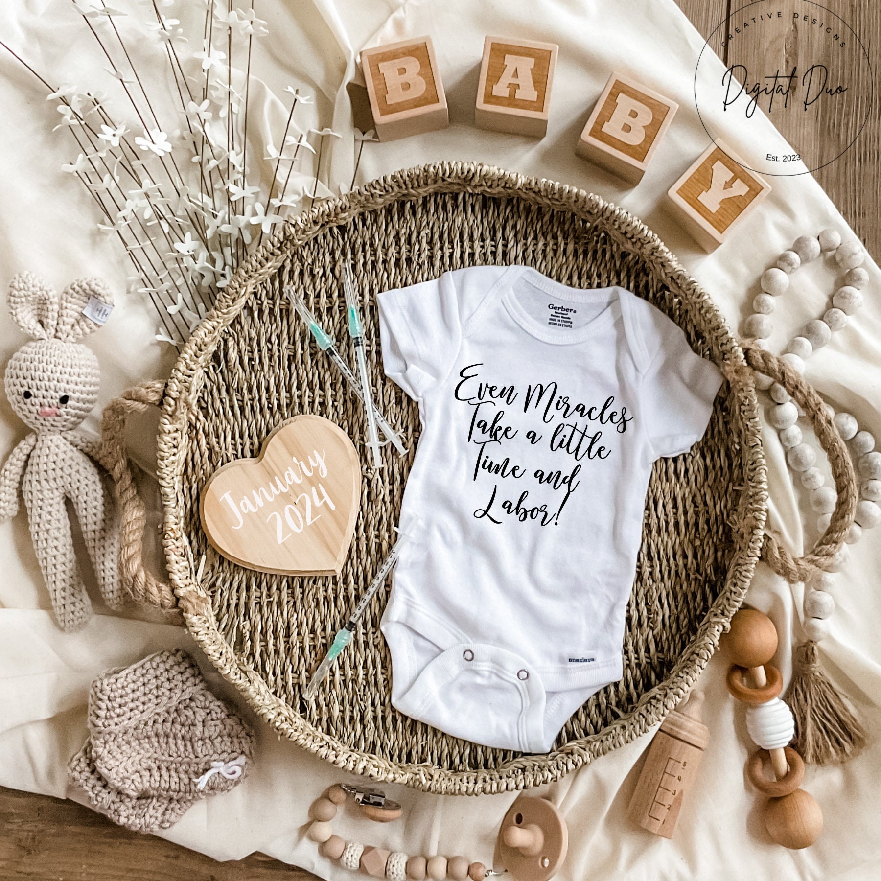 IVF Pregnancy Announcement Digital, Ivf Baby Announcement, Nuetral ...