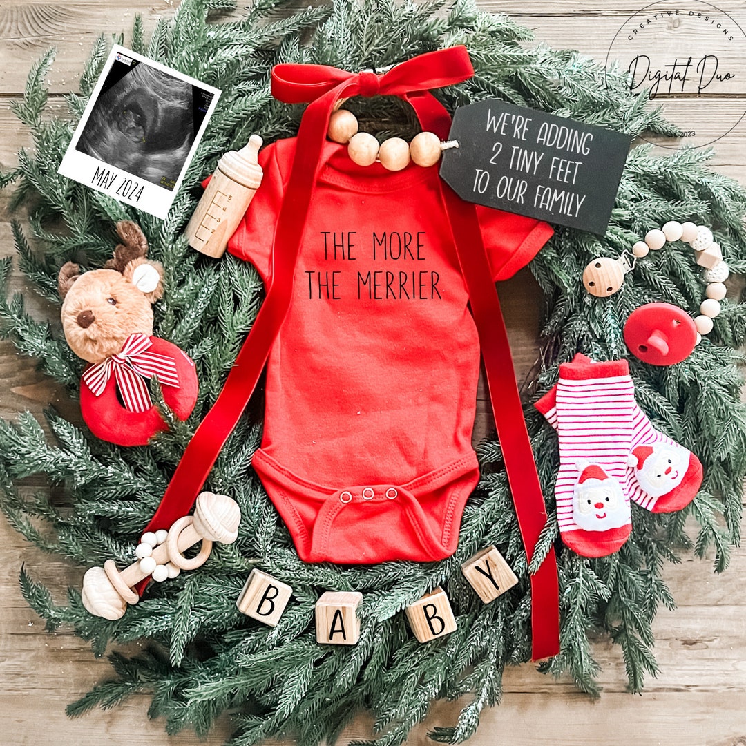 Christmas Baby Announcement Digital Baby Announcement Gender Neutral ...