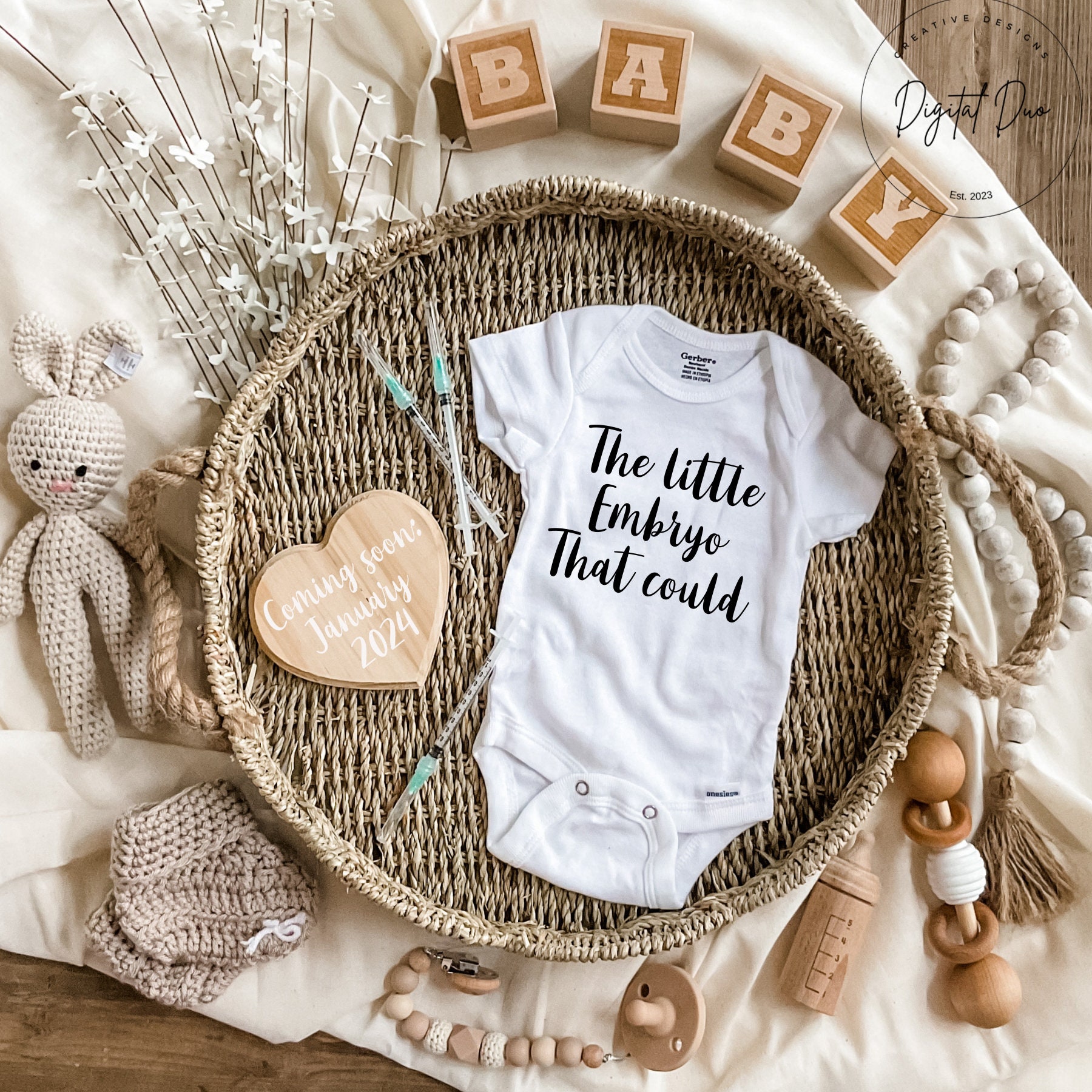 IVF Pregnancy Announcement Digital, Ivf Baby Announcement, Nuetral ...