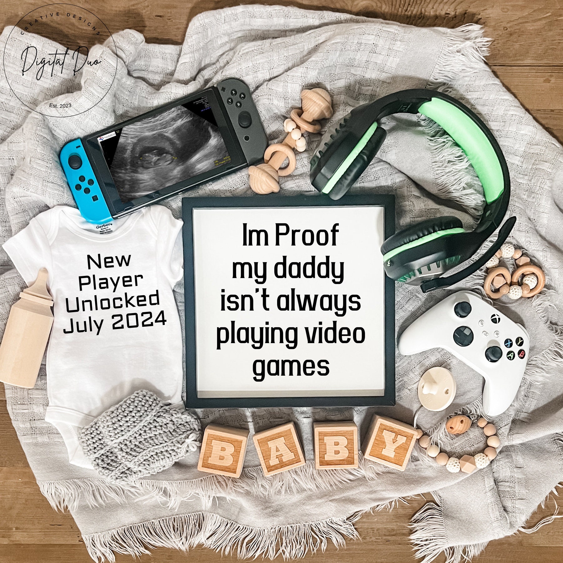 Video Game Pregnancy Announcement Digital Gamer Baby Announcement I'm ...