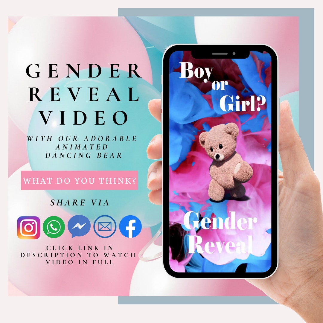 Girl Downloadable Gender Reveal Video, Digital Pregnancy Announcement ...
