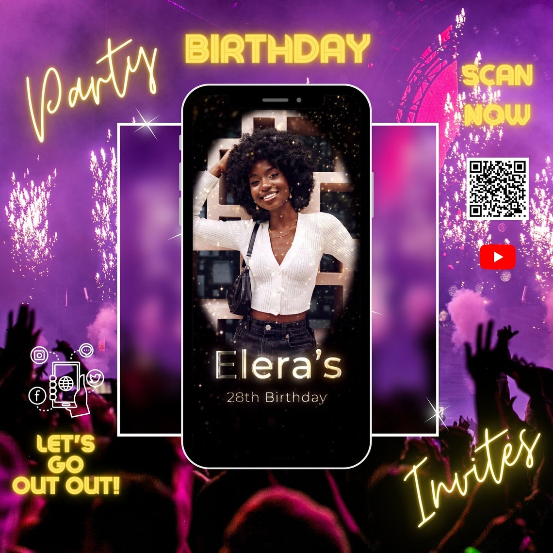 Birthday Video Invitation Custom Made Party Invite Personalised With ...