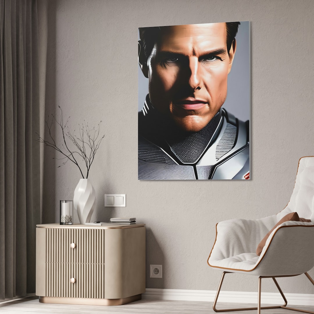 Tom Cruise as Robocop Close up Face Canvas Wall Art | Original Art by ...