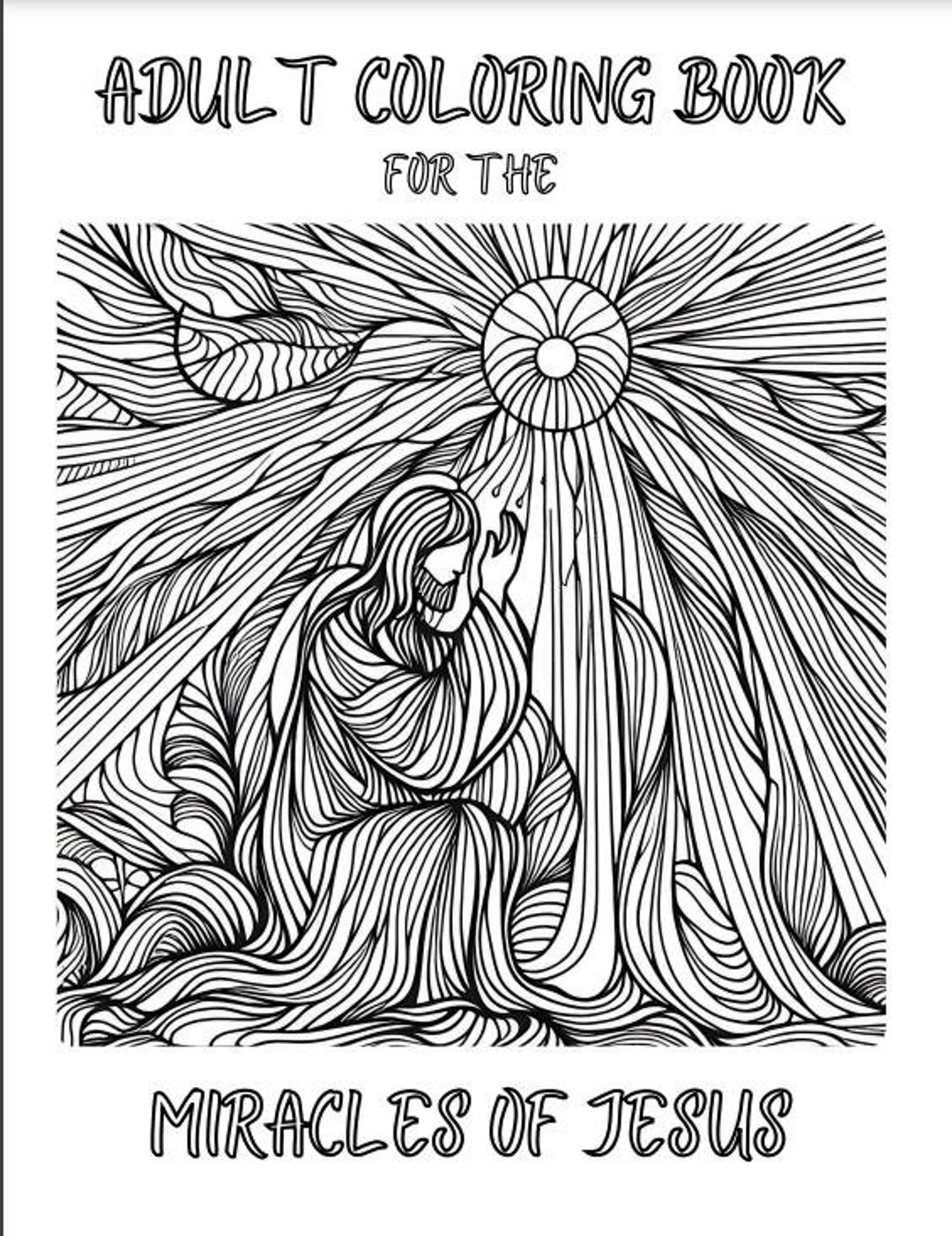 Miracles of Jesus Adult Coloring Book, 11 Pages With Bible Verses ...