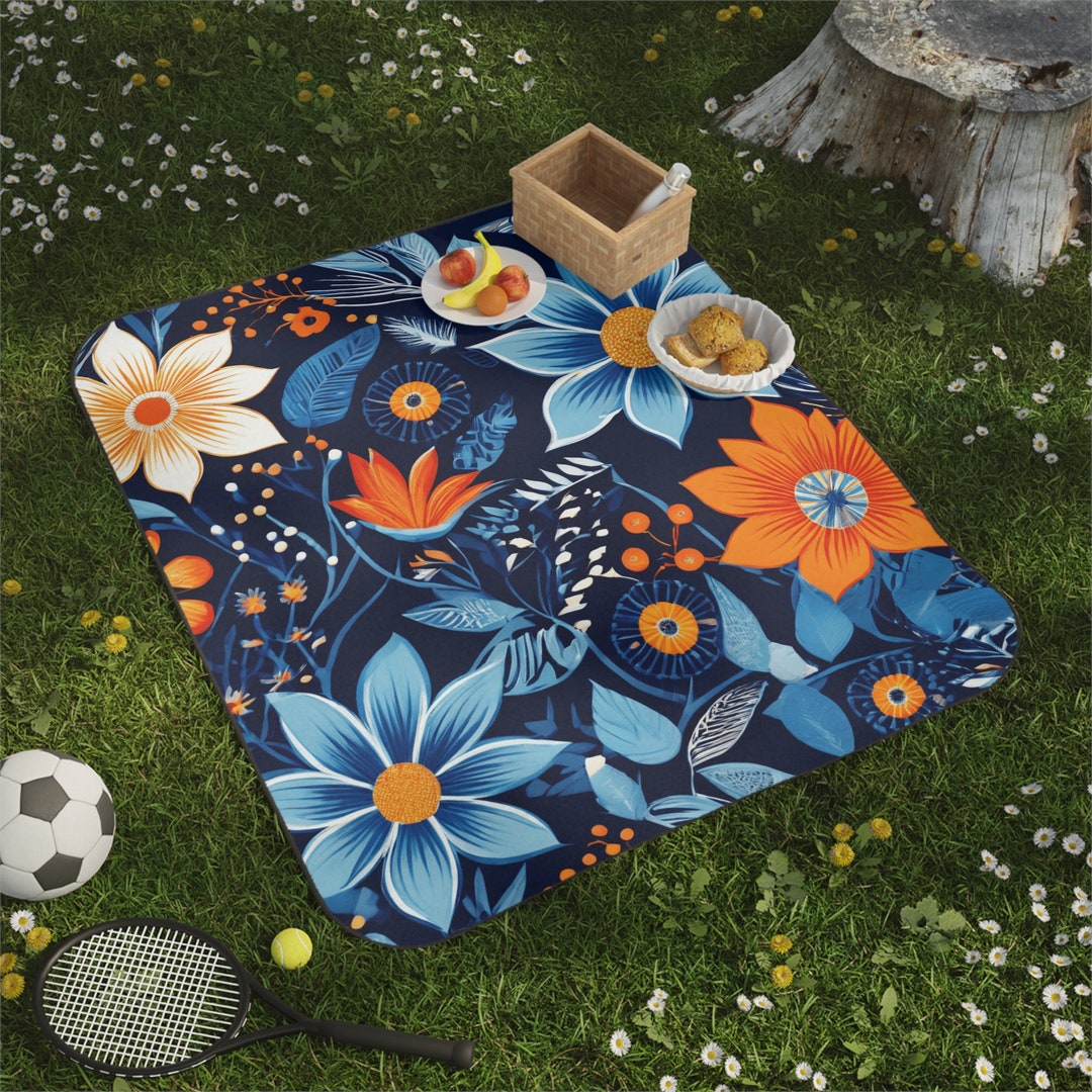 Picnic Blanket Twilight Tropics Picnic Blanket by Nook & Nova - Etsy