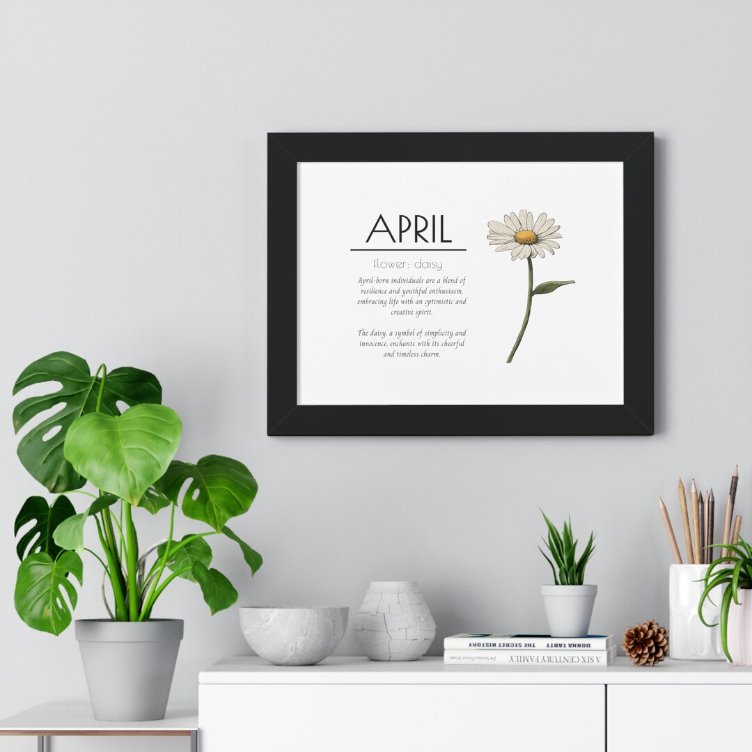 April Birthday Month Flower Framed Poster Celebrating Your - Etsy