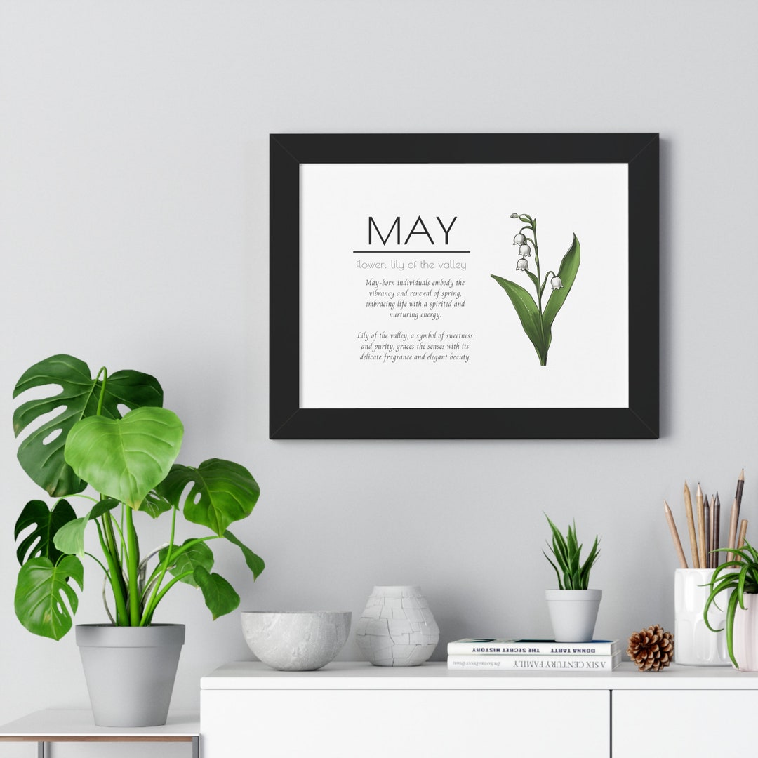 May Birthday Month Flower Framed Poster Celebrating Your - Etsy