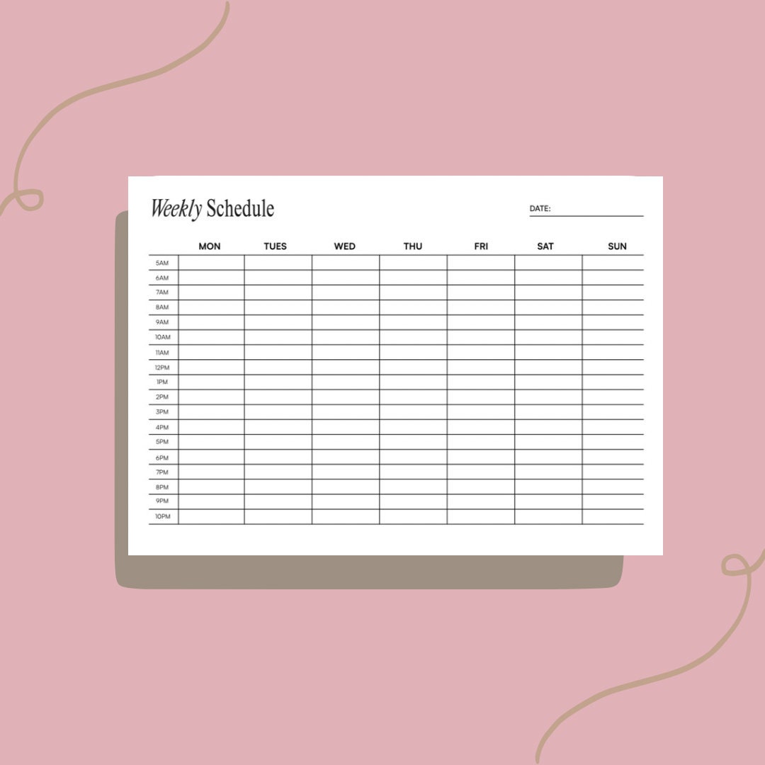 Daily Schedule Printable, Instant Download, Daily Planner, Minimalistic ...