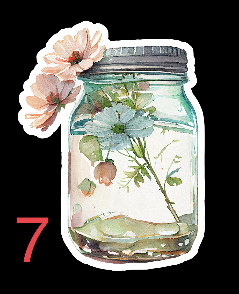 Jars With Flowers, Cute Stickers, Journaling - Etsy
