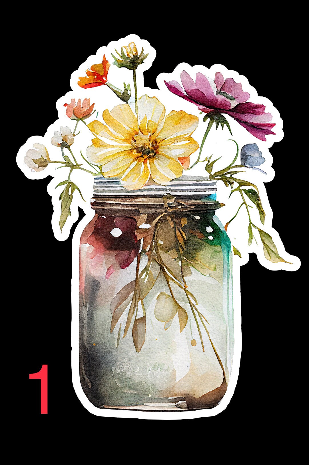 Jars With Flowers, Cute Stickers, Journaling - Etsy