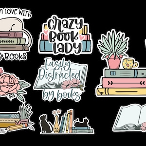 Book Lovers Sticker Bundle/stickers/journaling/book Lovers Book and ...