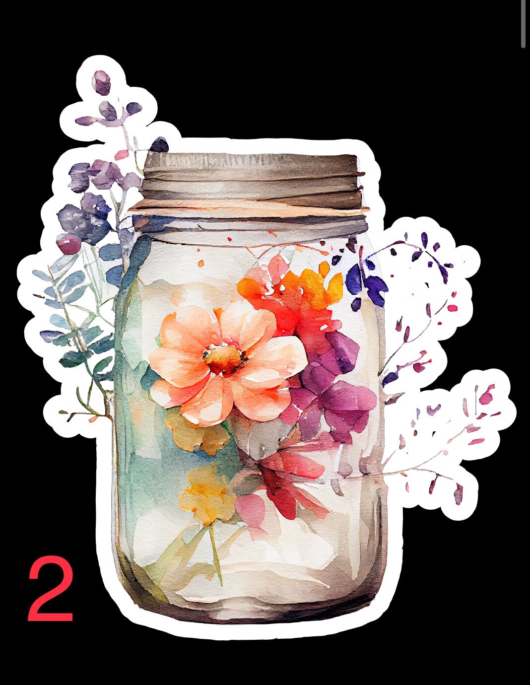 Jars With Flowers, Cute Stickers, Journaling - Etsy