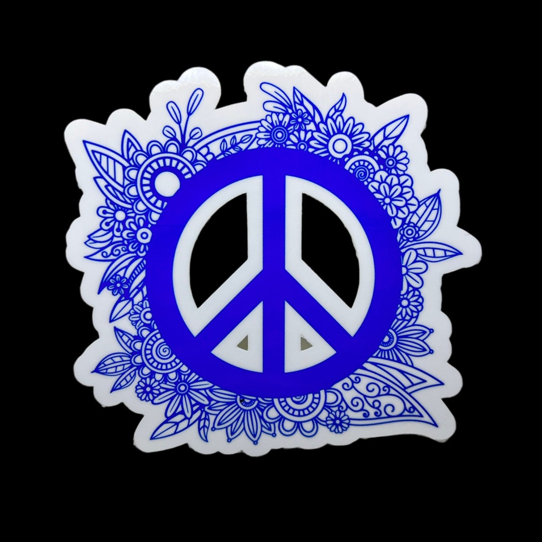 Peace Sign Sticker/decal 4”x4”, Car Decal, Laptop Sticker, Water Bottle ...