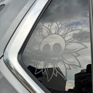 Sunflower Skull Car Decal, Laptop Decal, Vinyl Decal, Water Bottle ...