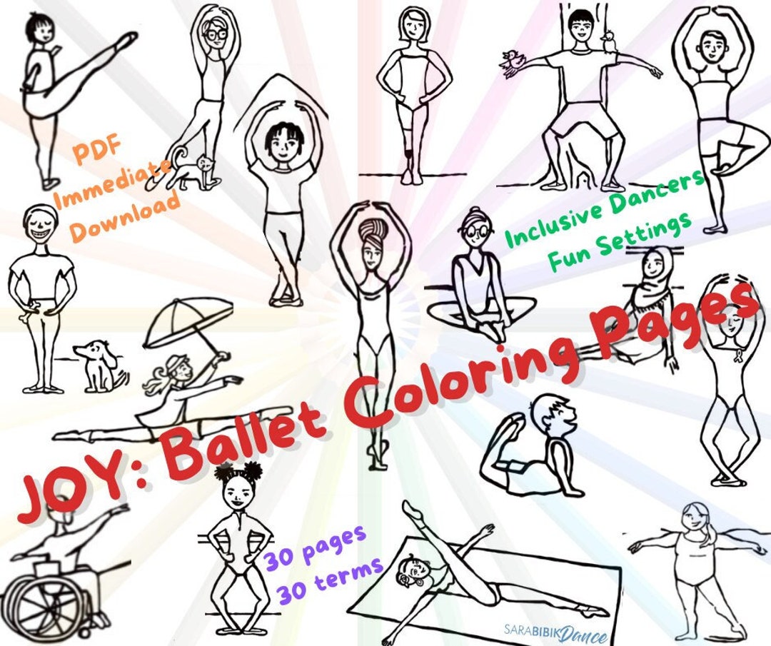 JOY: Ballet Coloring Pages_30 Images Normalizing Diversity - Etsy