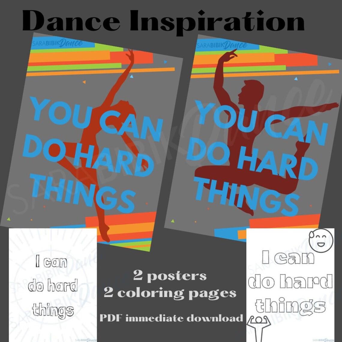 Dance Poster and Coloring Pages Inspirational: You Can Do Hard Things_i ...