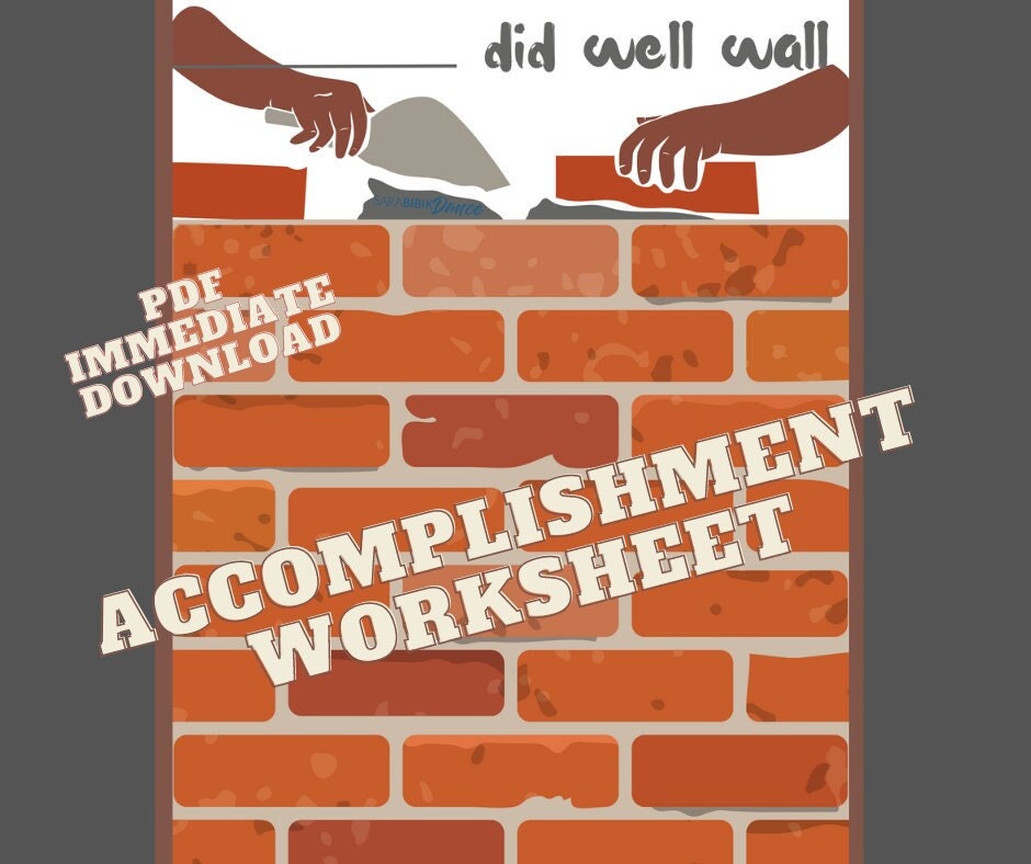 Accomplishment Worksheet_i Did Well Wall_pdf Immediate Download - Etsy