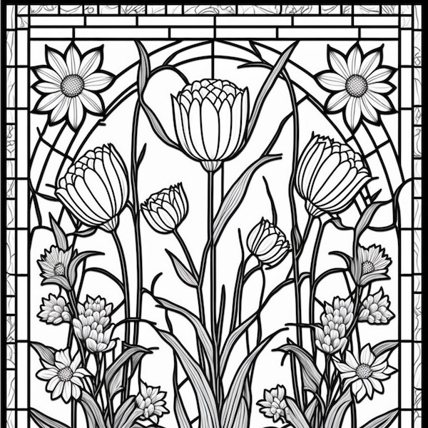 Printable Window Coloring Pages - Etsy