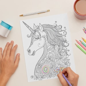 Mandala Unicorn Coloring Sheet for Kids & Adults Printable Coloring ...