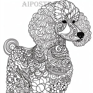 difficult coloring pages of poodles