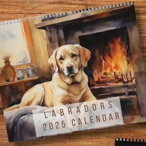 Watercolor Labradors Calendar - 2025 Wall Calendar Featuring 12 ...