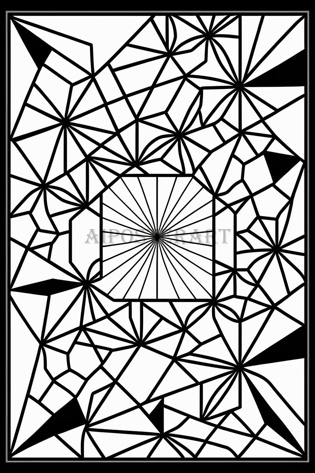 Abstract Geometric Coloring Page Coloring Sheet Coloring Pattern ...
