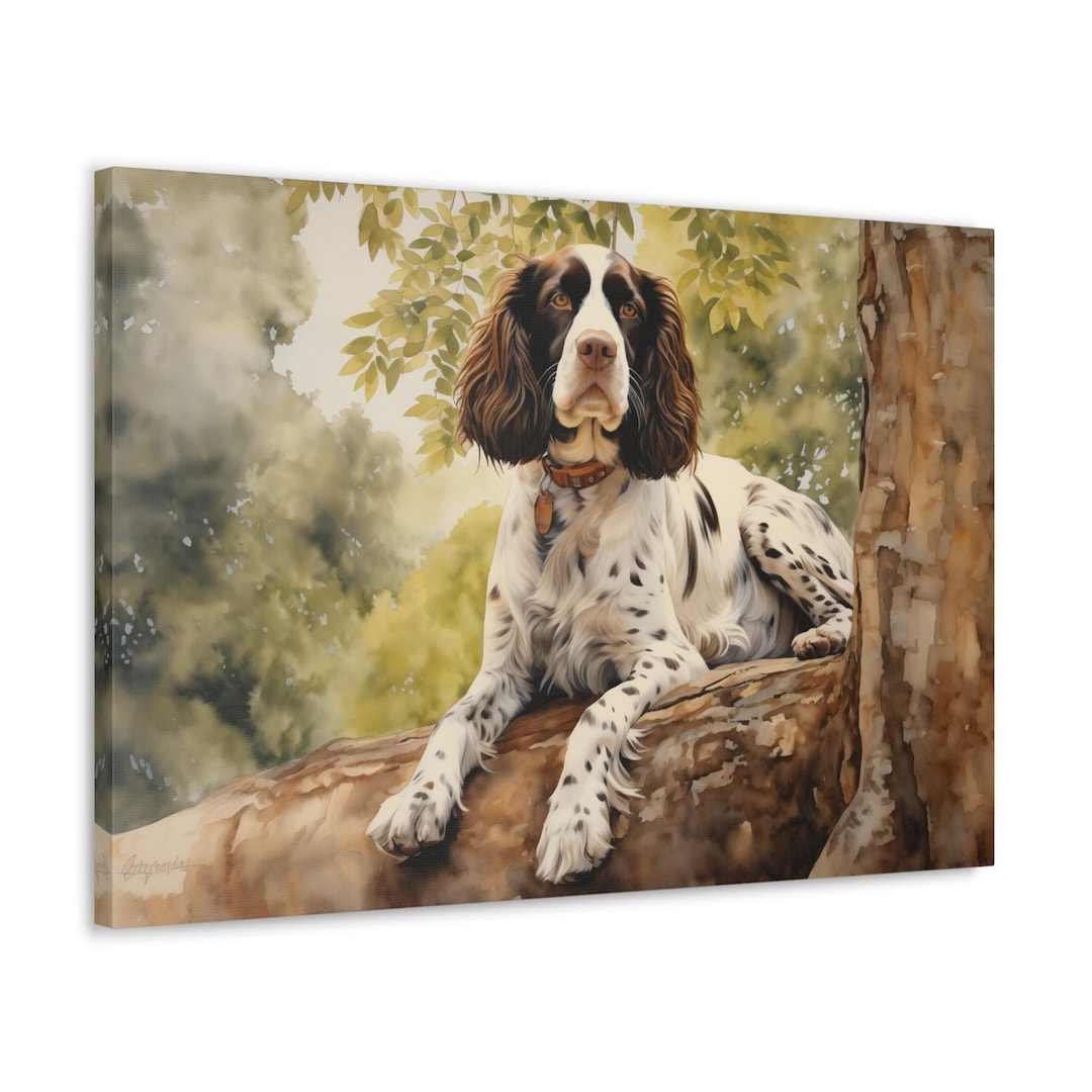 English Springer Spaniel Watercolor Printed Canvas - Wall Art Gift for ...