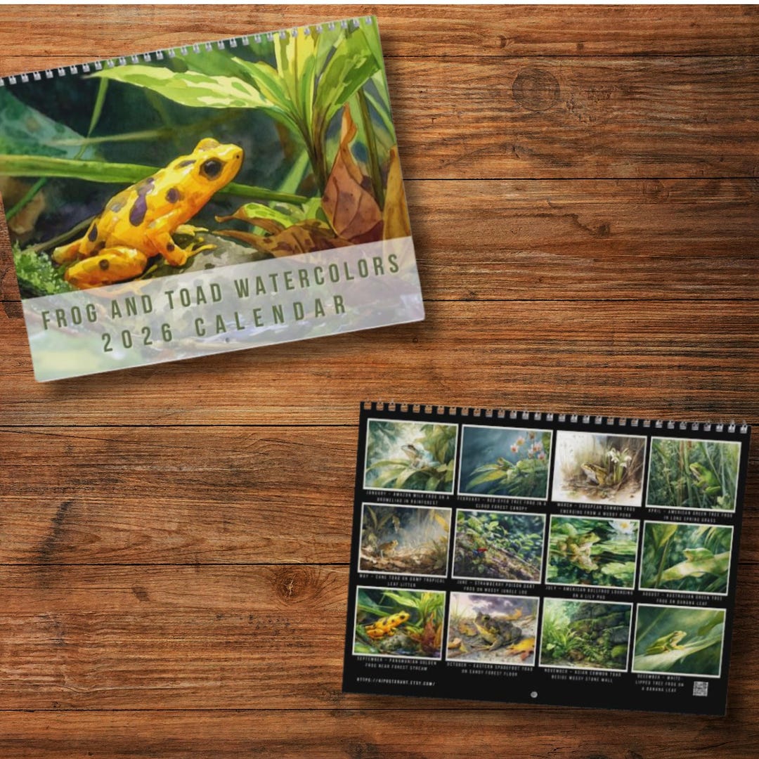 Frogs and Toads in Watercolor 2026 Wall Calendar - Frog Calendar ...