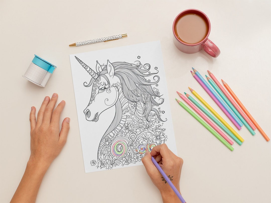 Mandala Unicorn Coloring Sheet for Kids & Adults Printable Coloring ...
