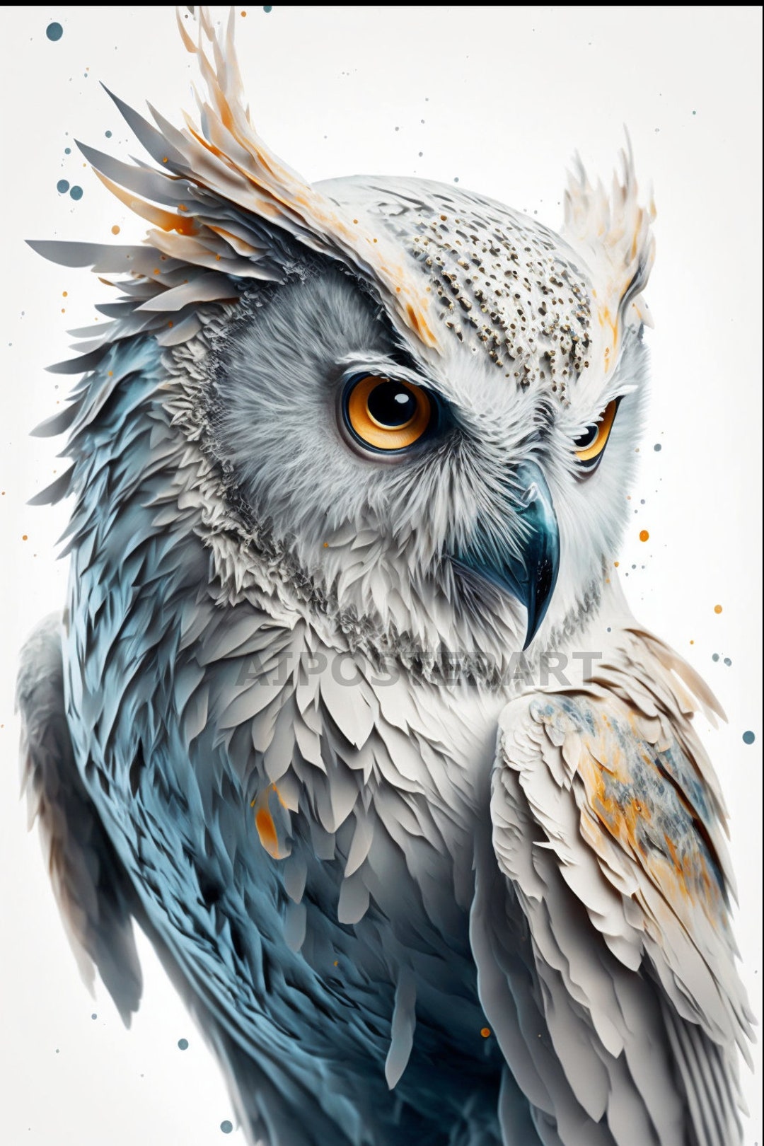 Owl Poster Printable Digital File High Resolution 4096 X 6144 Pixels ...