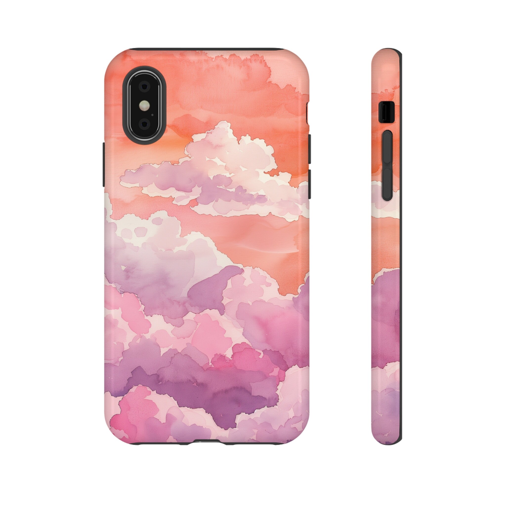 Pink Sunset Clouds Phone Case Double Layer Tough Phone Case for Iphone ...