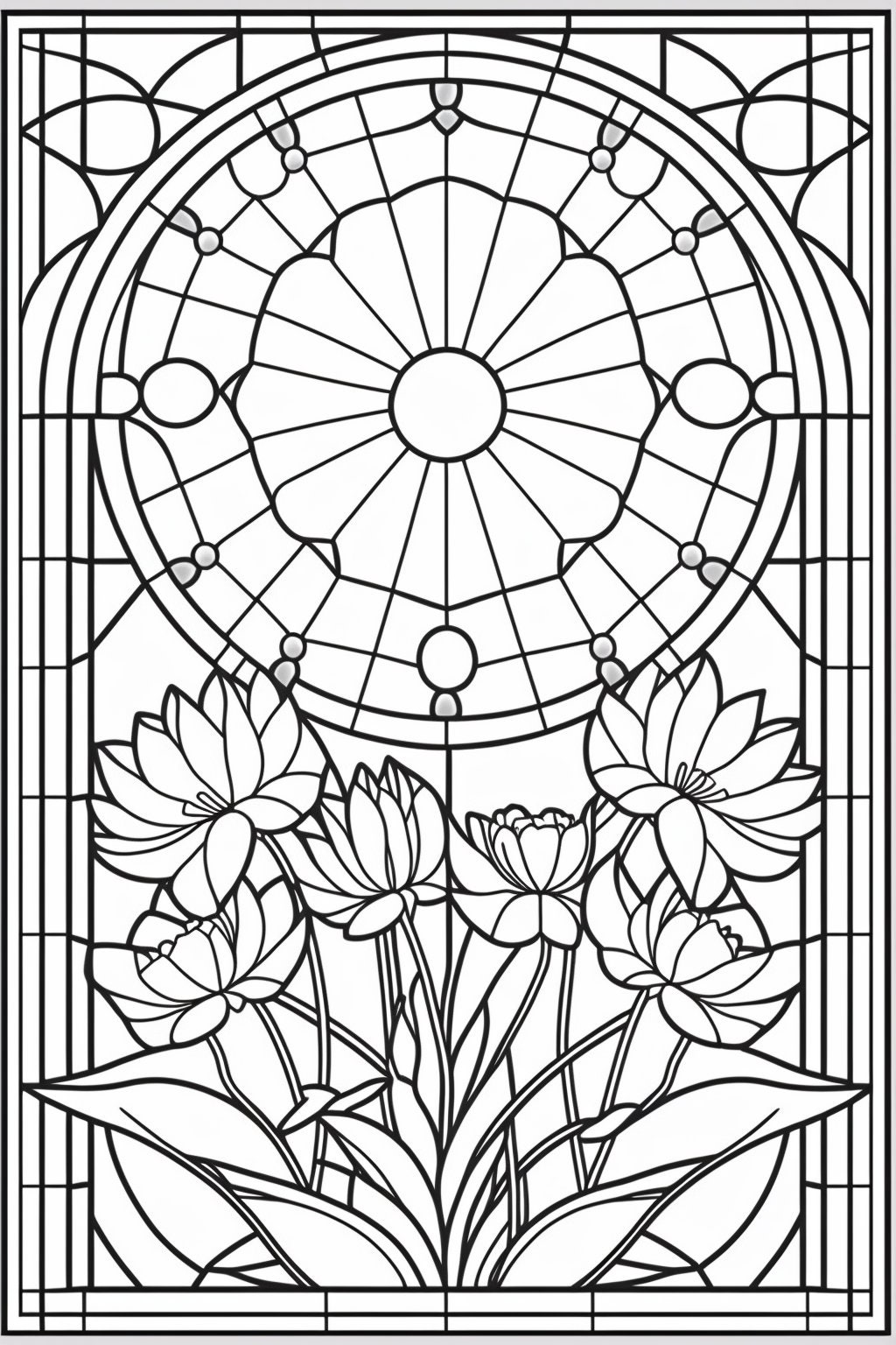 24 Stain Glass Windows of Flowers Floral Stain Glass Windows 24 Pages ...