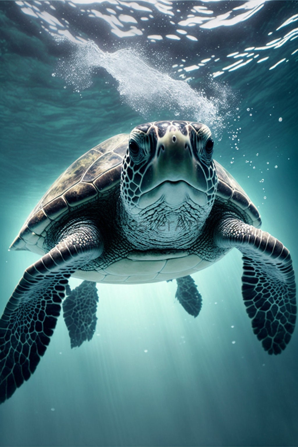 Sea Turtle Poster Printable Digital File High Resolution 4096 X 6144 ...