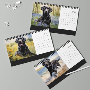 2025 Black Labrador Desk Calendar - Desk Calendar With 12 Watercolors ...