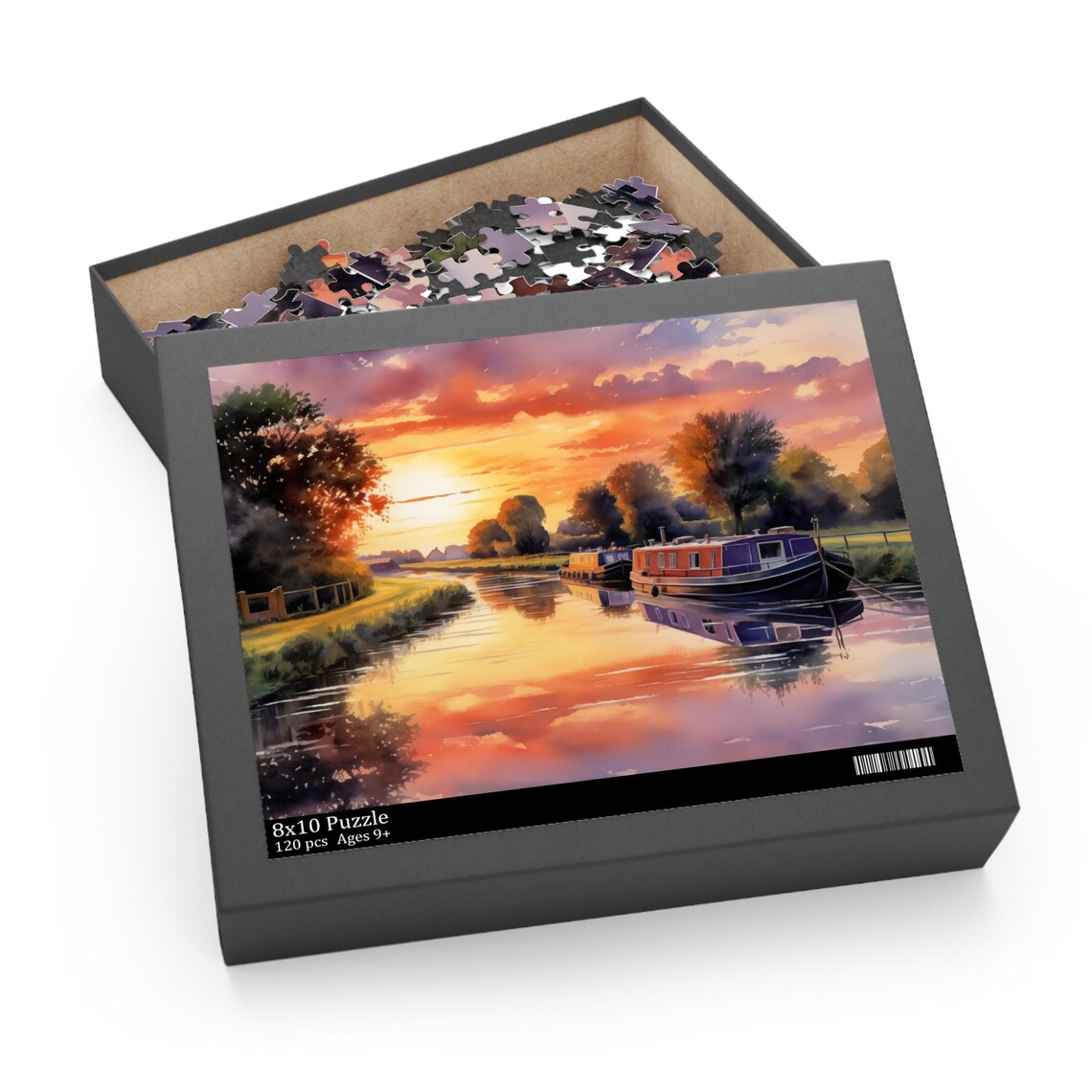 Canal & Narrowboat Sunset Jigsaw Puzzle (120, 252, 500-piece) - Grand ...